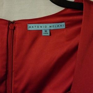 ANTONIO MELANI | Dresses | Antonio Milani Red Satin Dress | Poshmark